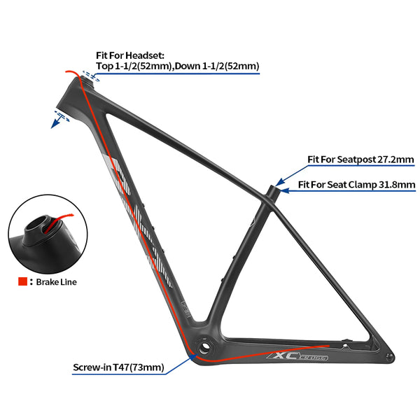 BXT New T1000 Carbon MTB Bike Frame 29er UDH Hanger 12x148mm Boost Ful ...