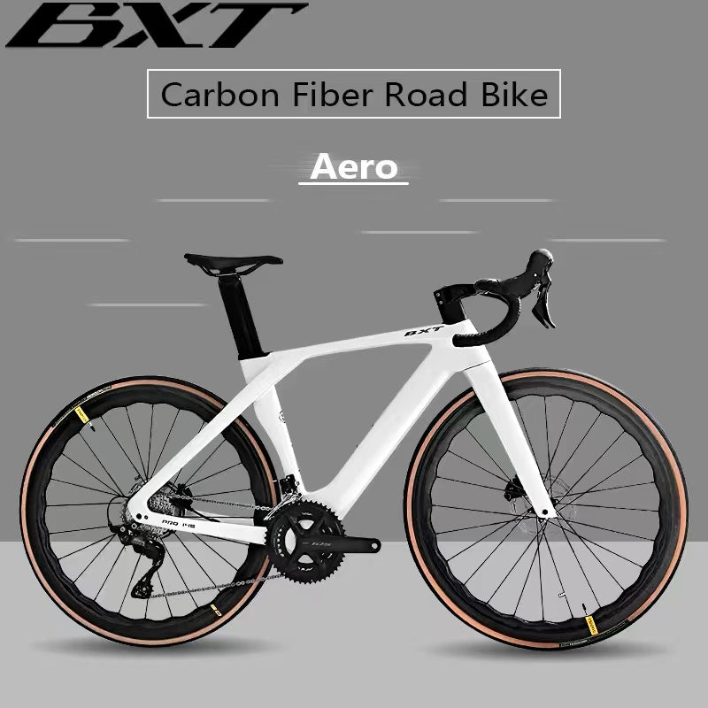 BXT Full Carbon Fibre Road Bike Disc Brake Racing Bike With SHIMANO R7 ...