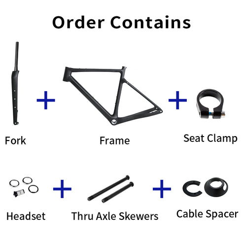 BXT Carbon Gravel Bike Frame Internal Cable Fully Hidden Cable Gravel ...