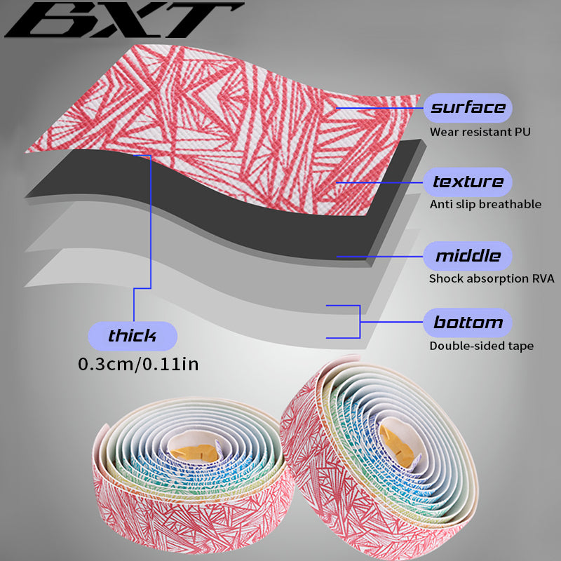 BXT 2025 New Road Bike Bar Tape Ice Crack Gradient Color Handlebar Tap ...